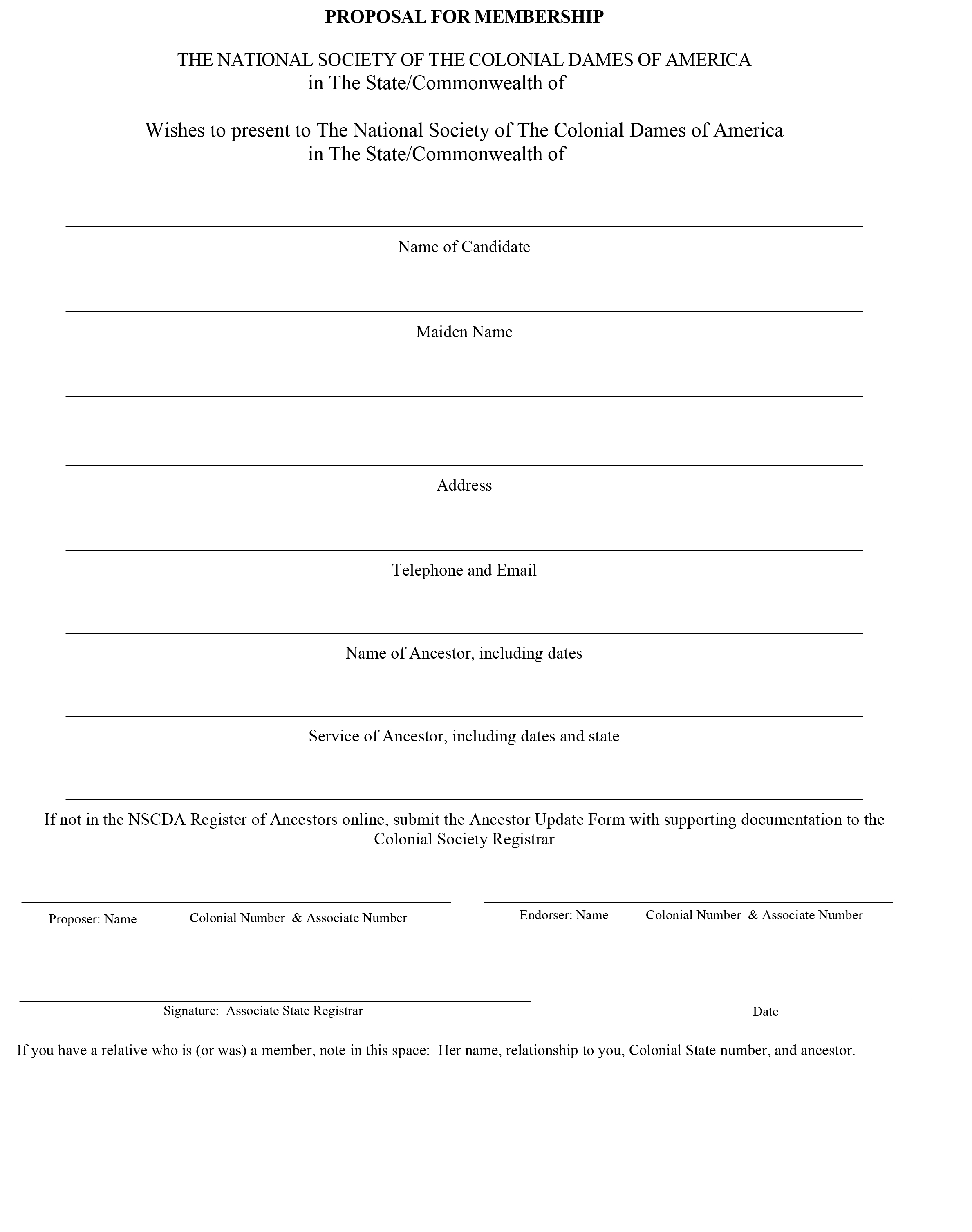 THE NATIONAL SOCIETY OF THE COLONIAL DAMES OF AMERICA – Colonial Dames ...